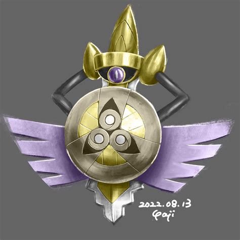 Safebooru Aegislash Bright Pupils Commentary Request Dated Full Body