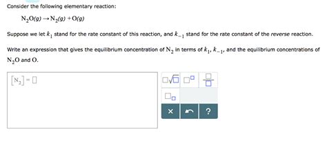 Solved Consider The Following Elementary Reaction
