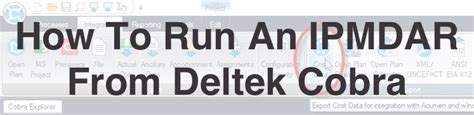 How To Run An Ipmdar From Deltek Cobra Ten Six