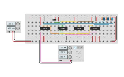 Circuit Design Asynchronous Up Down Counter Tinkercad