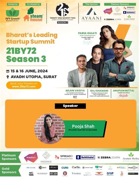 pooja shah on linkedin 21by72 surat startupsummit entrepreneurship
