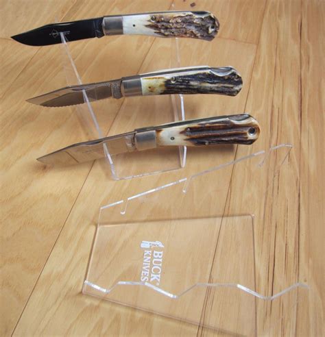 Plexiglass Display Racks For Folding And Straight Knife Buck Logos 18 Knives 1809025458