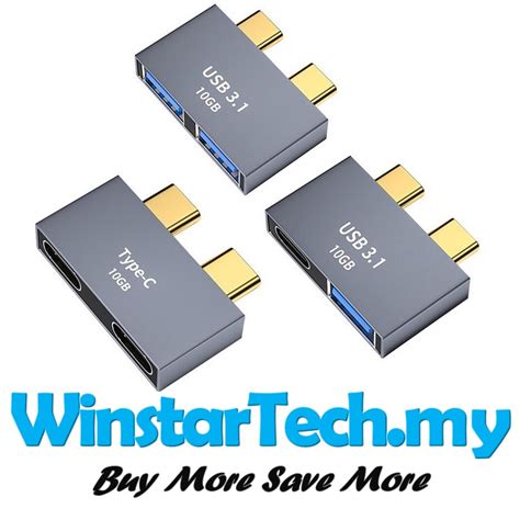 Portable PC Dual USB3 1 Type C Adapter 10GB Computer Female To Male Converter Part Shopee Malaysia