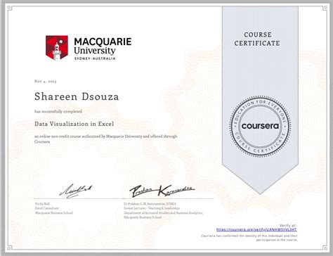 Datavisualization Excel Certification Dataanalytics Macquarieuniversity Shareen Dsouza