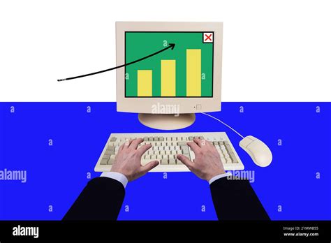 Composite Photo Collage Of Hands Type Keypad Mouse Tool Freelancer Pc Monitor Chart Arrow Stats