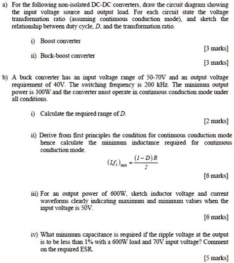 solved for the following non isolated dc dc converters draw the