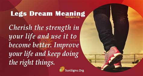 Seeing Legs In Your Dream Meaning Interpretation And Symbolism SunSigns Org