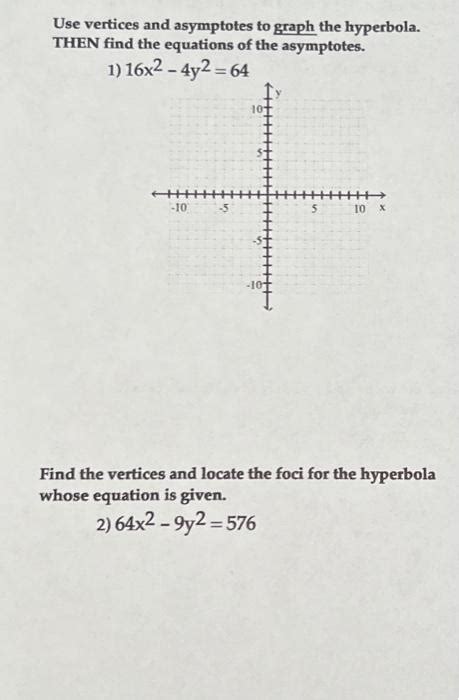 solved use vertices and asymptotes to graph the hyperbola