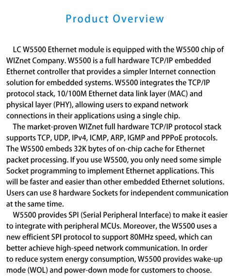 W5500 Ethernet Module Spi Interface Hardware Tcp Ip Stackchinalctech