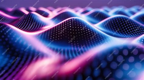 Premium Photo Abstract Digital Technology Grid Futuristic Network Design Blue Wave Patterns