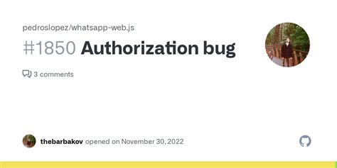 authorization bug · issue 1850 · pedroslopez whatsapp web js · github