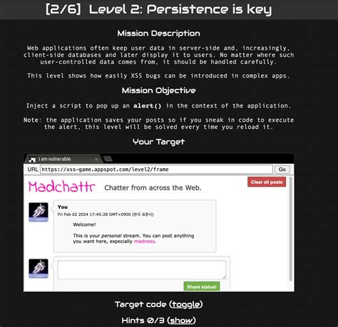 Xss Game Write Up L2 Persistence Is Key