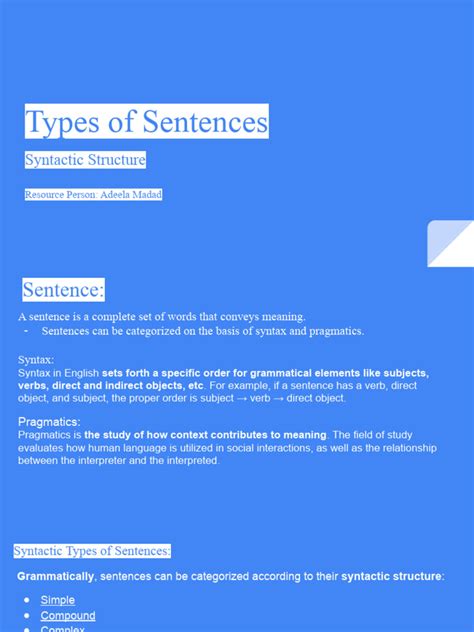 Types Of Sentences Pdf Clause Syntax