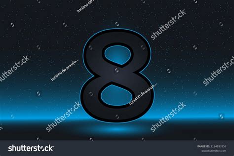 Number 8 Vector Luxury Blue Number Stock Vector Royalty Free