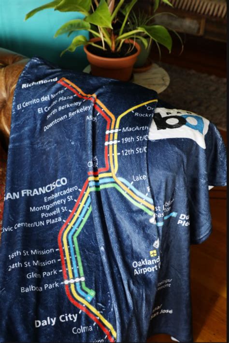 Bart System Map Fleece Blanket Railgoods