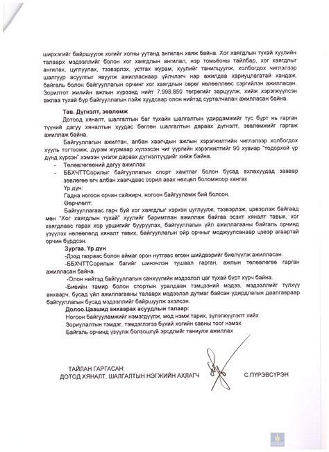 2022 оны дотоод хяналт шалгалтын тайлан