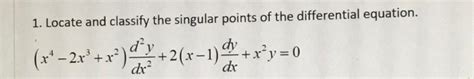 Solved Locate And Classify The Singular Points Of The Chegg
