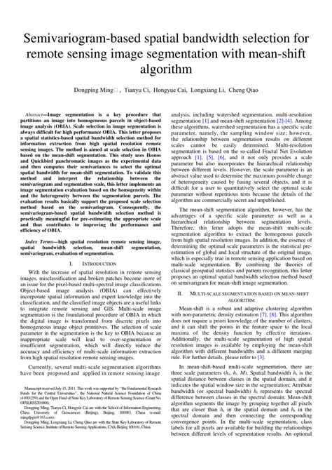 pdf semivariogram based spatial bandwidth selection for remote
