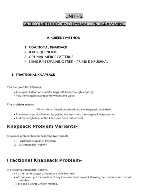 Aoa Notes Unit 2 Pdf Dynamic Programming Matrix Mathematics