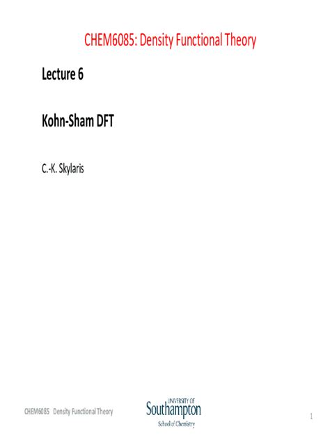 Fillable Online Kohn Sham Density Functional Theory Descending A