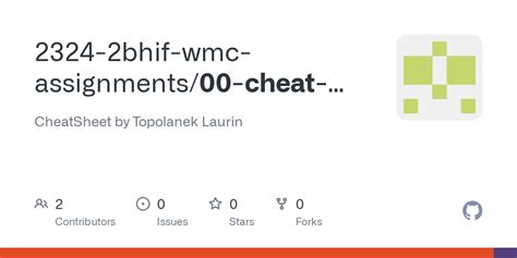 00 Cheat Sheet Laurintopolanekhtmlhtml At Main · 2324 2bhif Wmc Assignments00 Cheat Sheet
