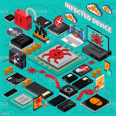 Hardware Cyber Security Isometric Composition Stock Illustration Download Image Now