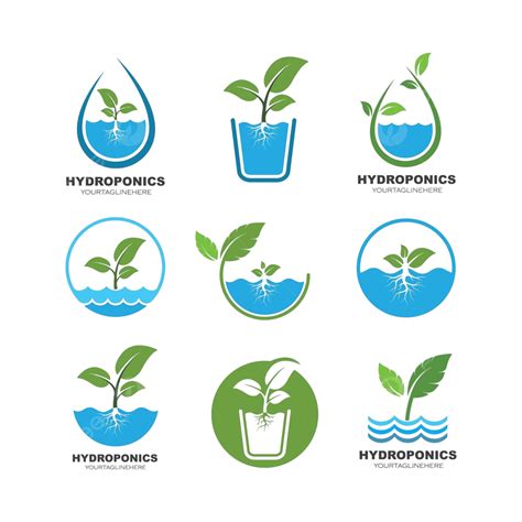 Hydroponics Logo Vector Illustration Design Plant Growth Logo Vector