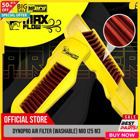 Dynopro Max Flow Air Filter For Mio I 125 M3 Washable High