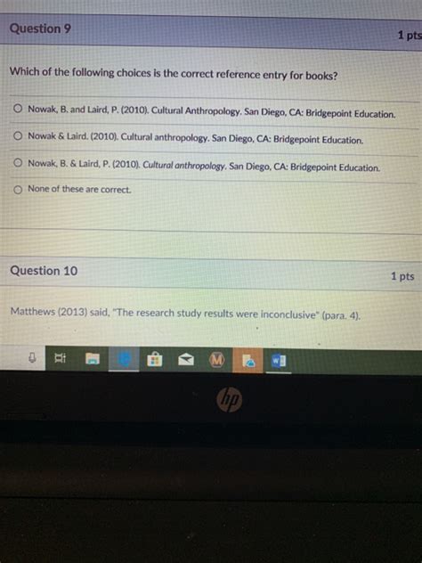 Solved Question S9 1 Pts Which Of The Following Choices Is Chegg Com