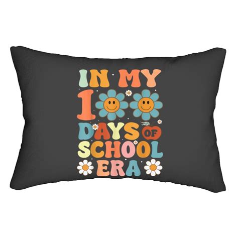in my 100 days of school era retro 100th day of school lumbar pillows