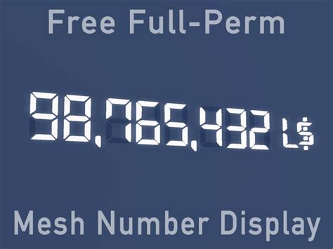 Second Life Marketplace Free Full Perm Mesh Number Display