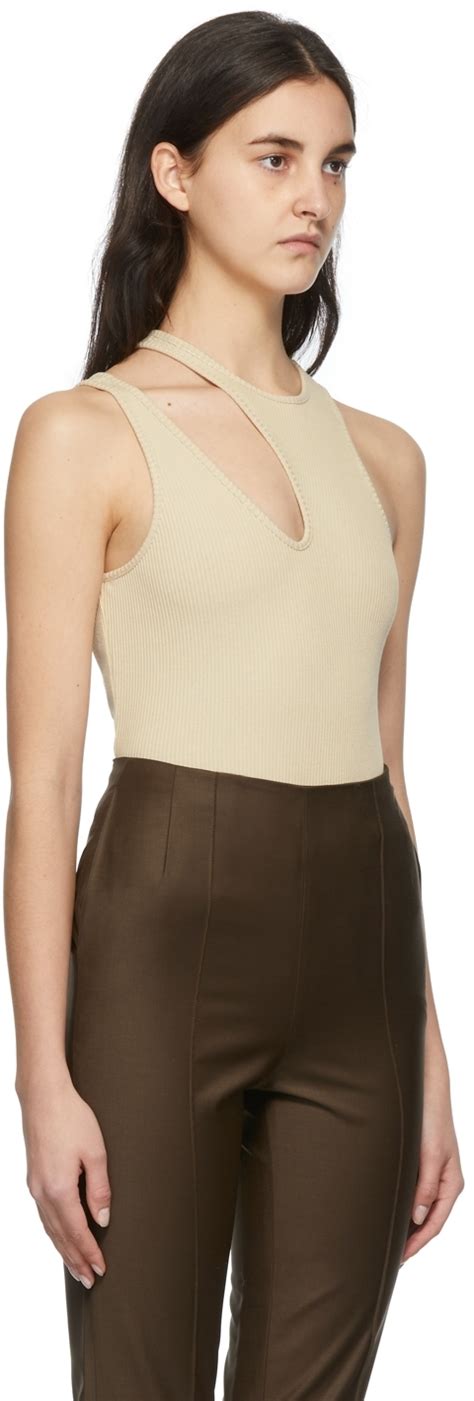 Matériel Tbilisi Ssense Exclusive Beige Slashed Bodysuit Materiel Tbilisi