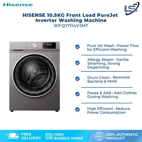 HISENSE 10 5KG Front Load Pure Jet Inverter Washing Machine