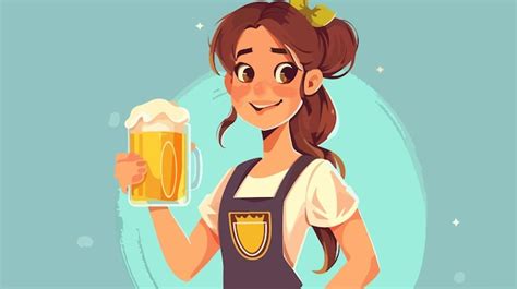 A Girl With A Beer In Her Hand Premium Ai Generated Vector