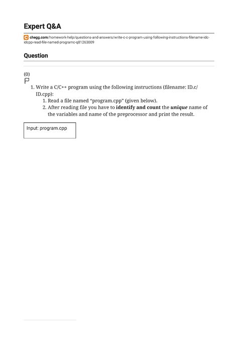 Write A C C Program Using The Following Instruct Chegg Exper T Q A Studocu