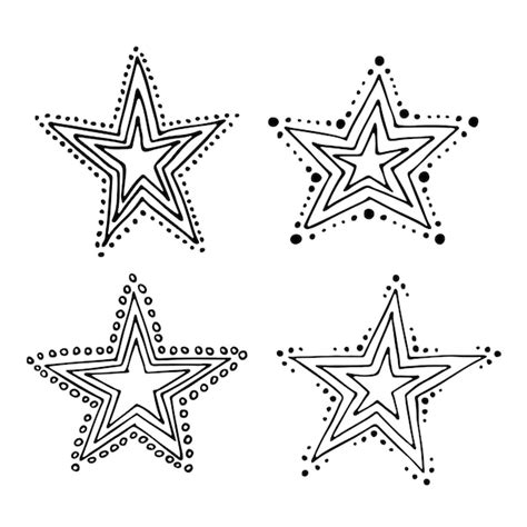 Premium Vector Vector Hand Drawn Star Clipart Doodle Set For Print
