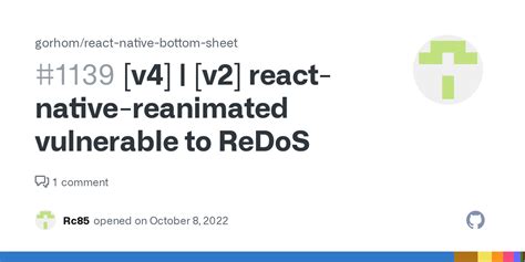 V V React Native Reanimated Vulnerable To ReDoS Issue Gorhom React Native