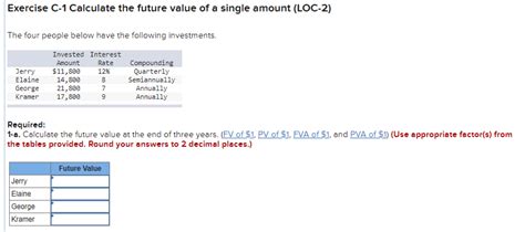 Solved Exercise C 1 Calculate The Future Value Of A Single