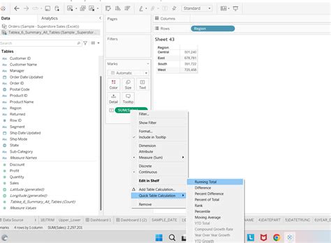 Tableau Visualizations Table Calculations In Tableau
