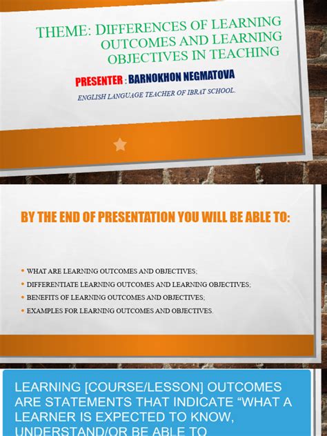 Differences Learning Outcomes And Objectives Pdf Learning