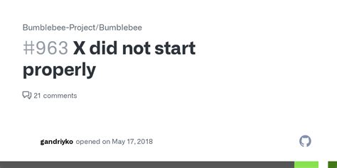 X Did Not Start Properly · Issue 963 · Bumblebee Projectbumblebee