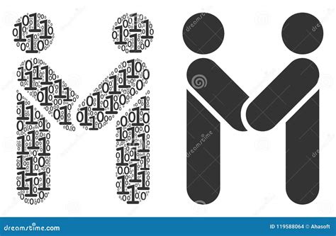Persons Handshake Collage Of Binary Digits Stock Vector Illustration Of Composition Handshake