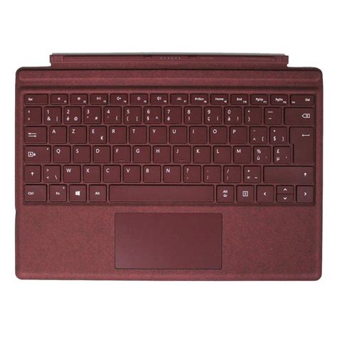 Microsoft Surface Pro Type Cover Belgian Belgium Azerty Backlit Alacantara Keyboard Burgandy Red