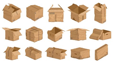 Beschädigter Karton Zerknittertes Lieferpaket Zerbrochene Nasse