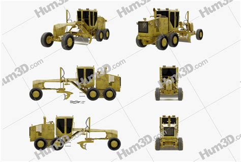 Generic Motor Grader Blueprint Template 3dmodels