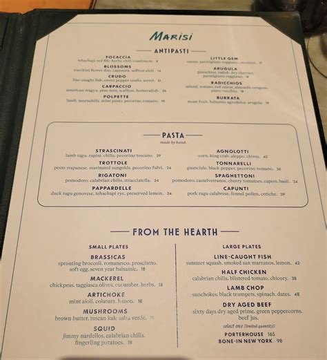Marisi Menu New On The 2026
