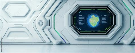 Interactive Geography Display Showing A Digital Map Interface On A Large Screen In A Futuristic