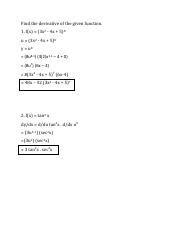 Find The Derivative Of The Given Function Calc Converted Pdf Find The Derivative Of The Given