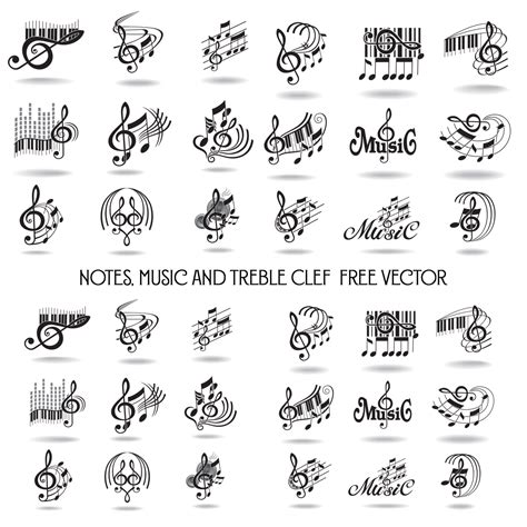Notes Music And Treble Clef Free Vector Free Download