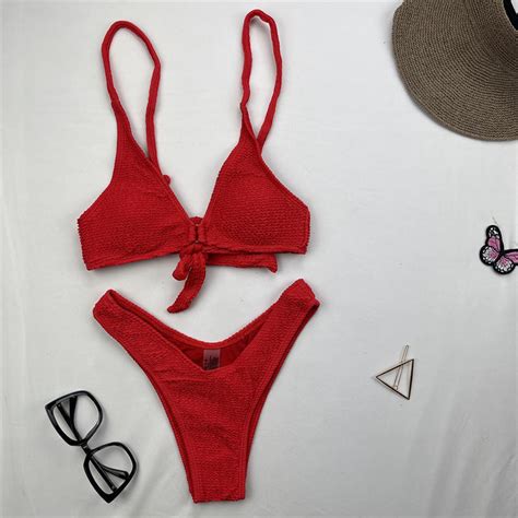 Designer Bikini Oem Triangle Solid Color Two Piece Women Swimwear
